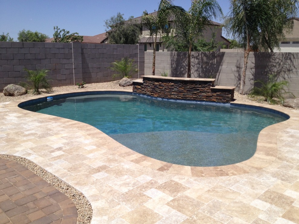 Baja Steps and Beach Entry - Traditional - Pool - Phoenix - by True ...