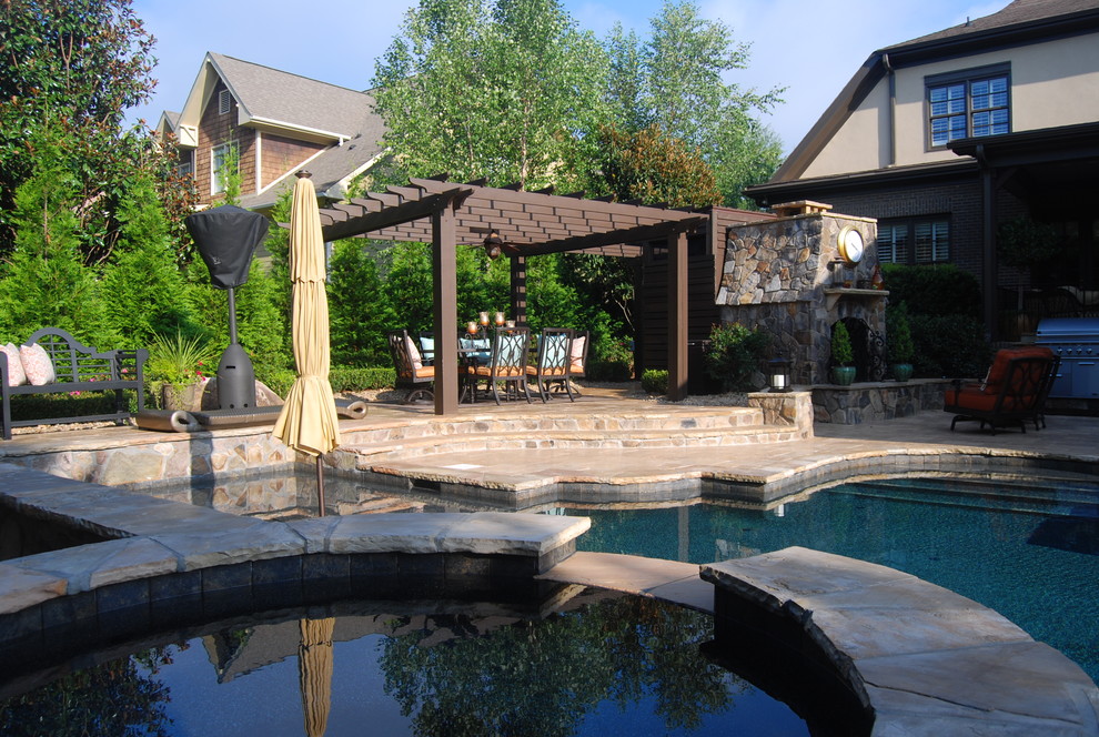 Bath House Addition to pool area. - Traditional - Pool - Charlotte - by ...