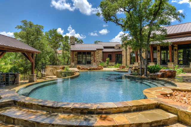 Beach Entry Infinity Pool In Boerne, TX - Rustic - Pool - Austin - by ...
