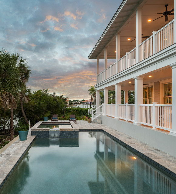 Beach Park Custom Home - Pool and Balcony View - Traditional - Pool ...