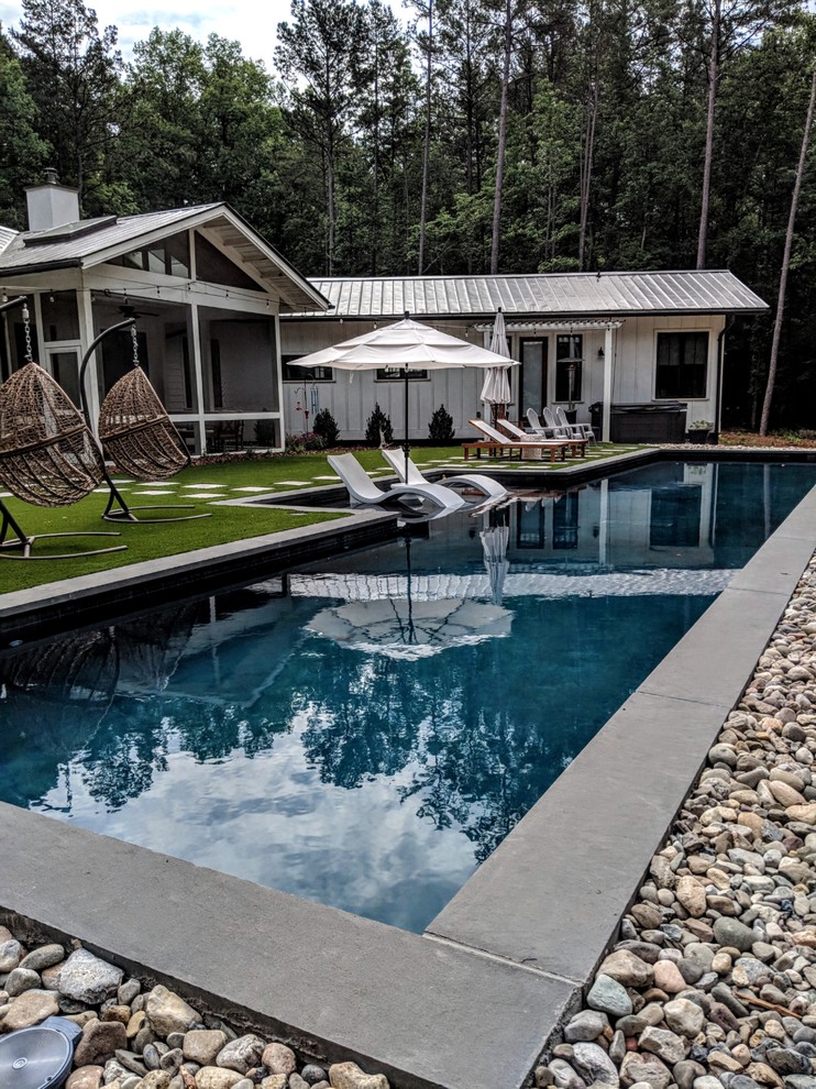 beautiful custom Lap pool Retreat - Contemporary - Pool - Raleigh - by ...