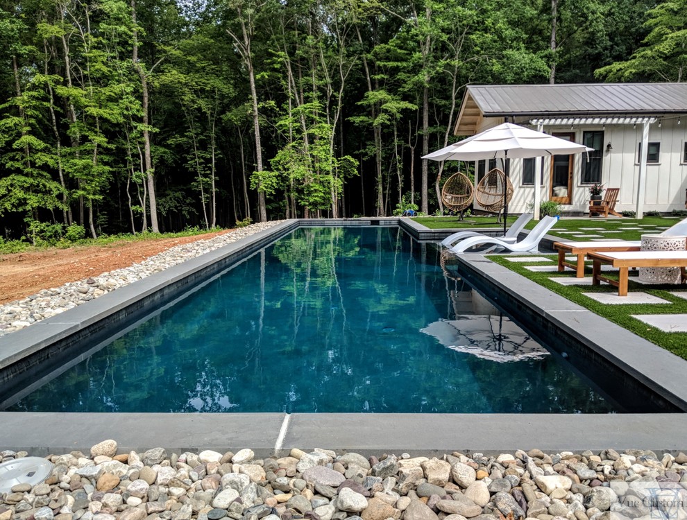 beautiful custom Lap pool Retreat - Contemporary - Pool - Raleigh - by ...