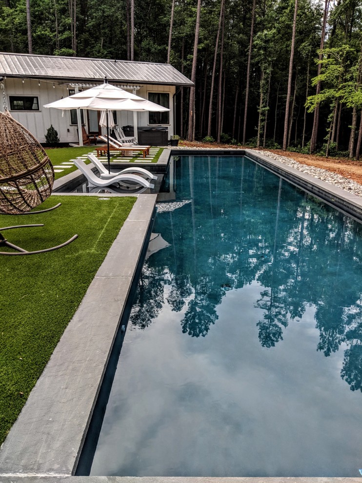 beautiful custom Lap pool Retreat - Contemporary - Pool - Raleigh - by ...