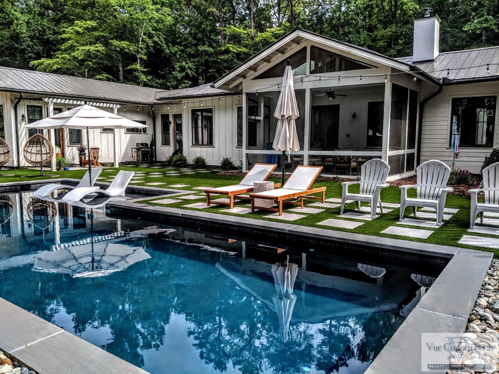 beautiful custom Lap pool Retreat - Contemporary - Pool - Raleigh - by ...