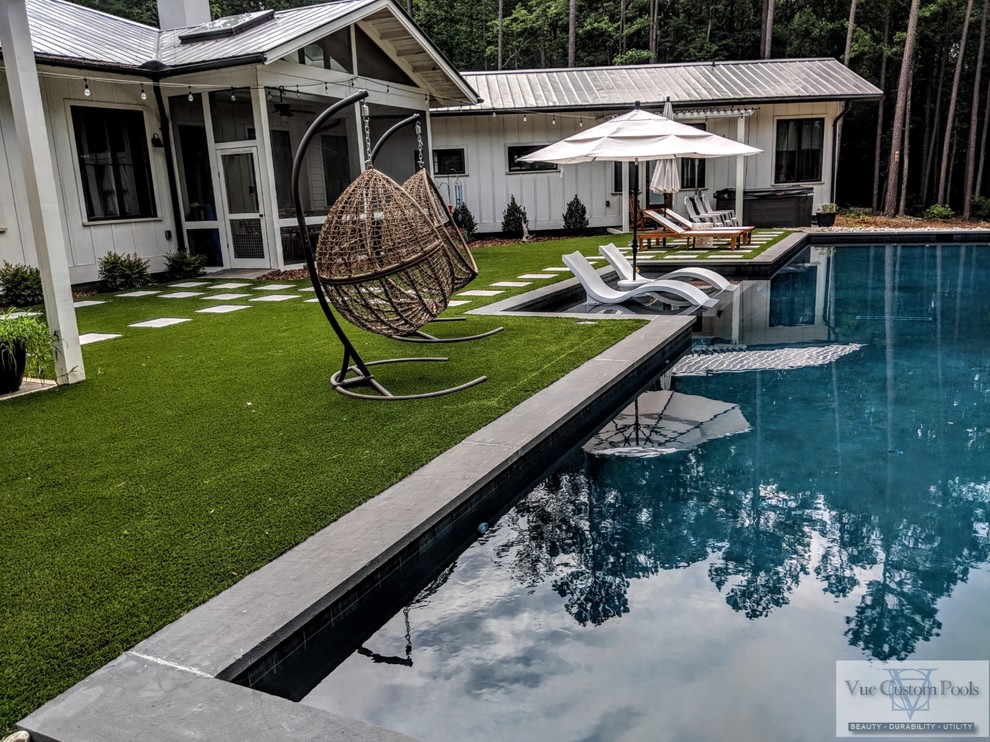 beautiful custom Lap pool Retreat - Contemporary - Pool - Raleigh - by ...
