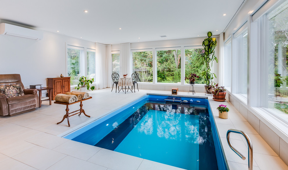 Beautiful Home Addition Featuring an Indoor Pool - Contemporary - Pool ...