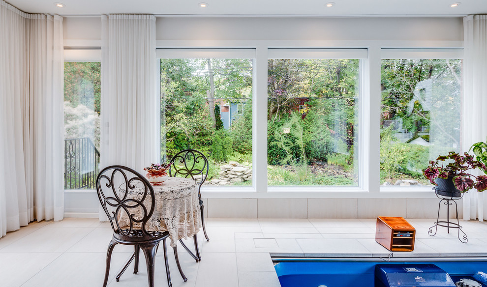 Beautiful Home Addition Featuring an Indoor Pool - Contemporary - Pool ...