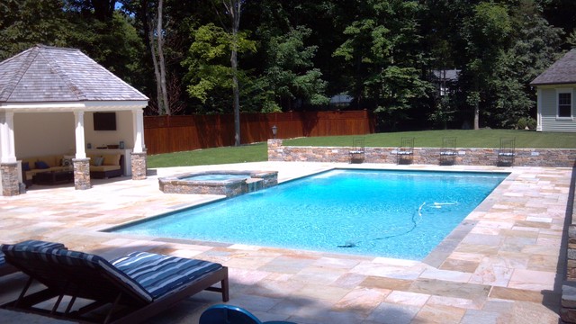 Beautiful Natural Stone Pool Patios - Traditional - Pool - New York ...