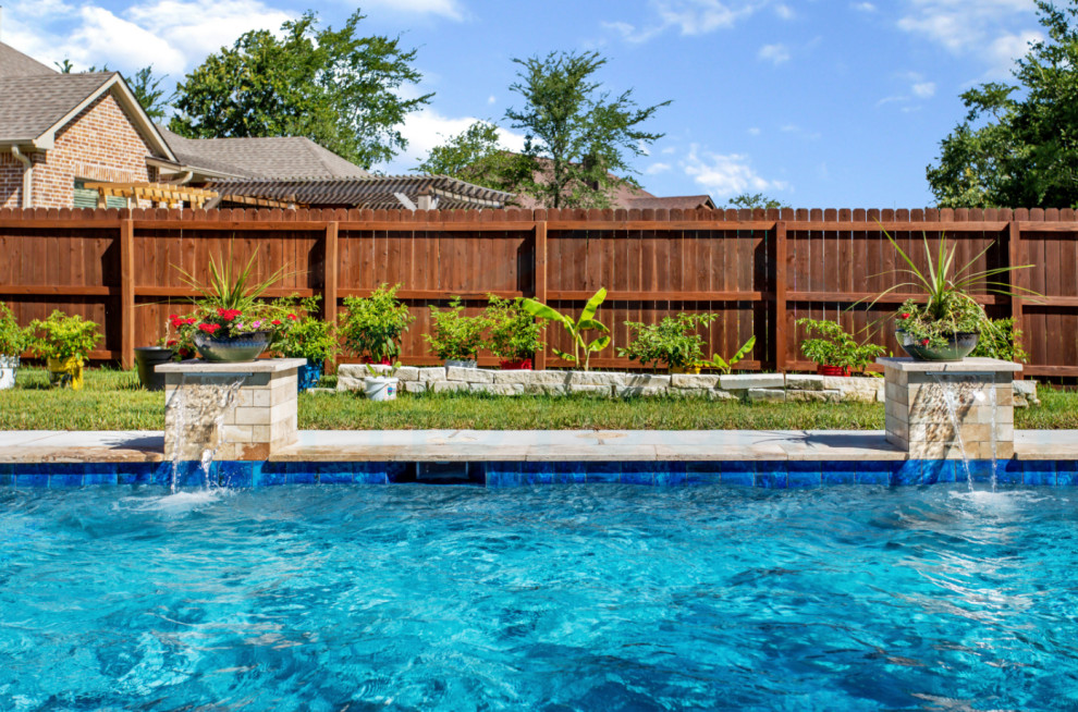 Beautiful Raised Columns with Sheer Descents - Modern - Pool - by ...