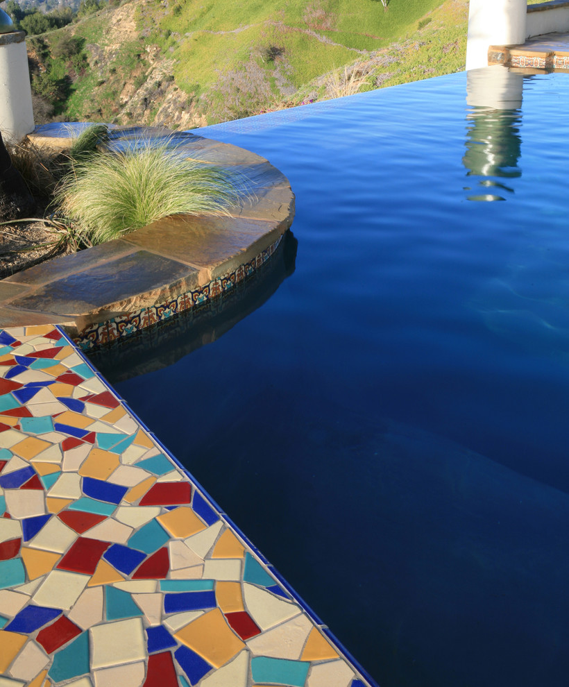 Beautiful Spanish Tiles by Infinity Edge - Mediterranean - Pool - Los ...