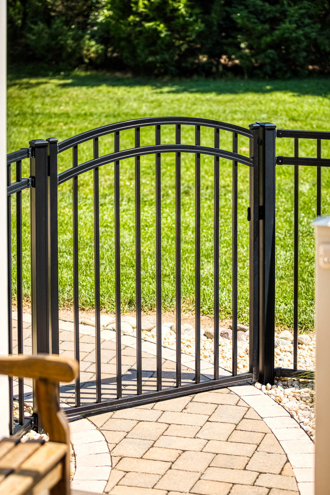 Below Ground Pool with Patio and Pool House Project - Traditional ...