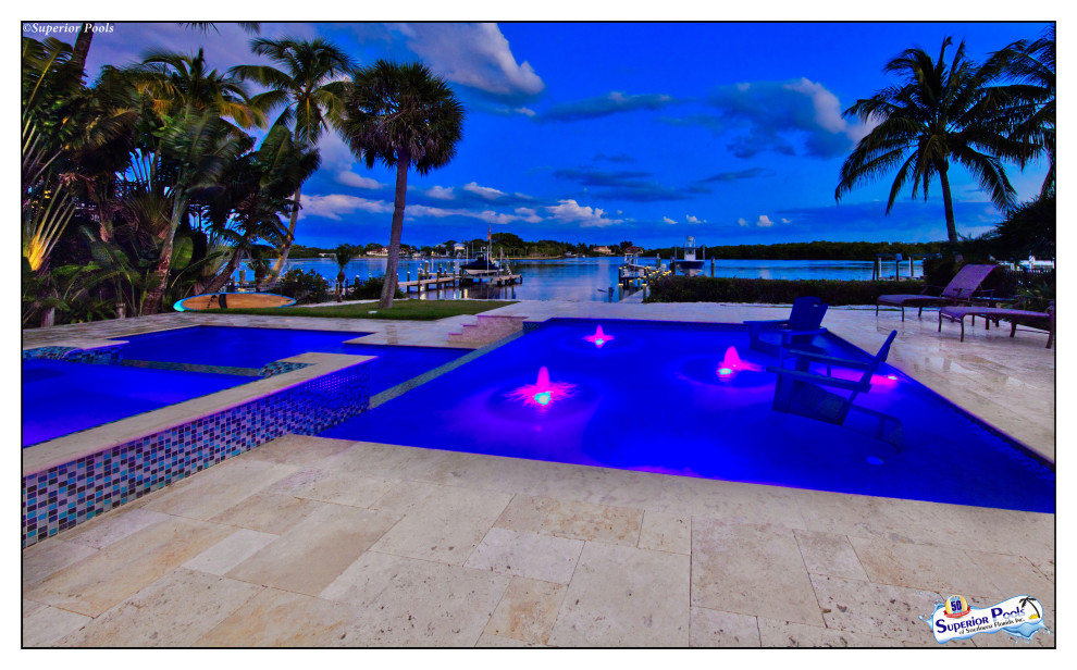 Bennett Nokomis, FL Custom Court Yard Swimming Pool & Spa With Raise ...