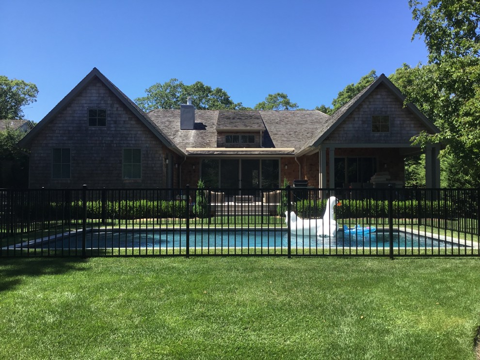 Black Estate Pool Fence - East Hampton, NY - Contemporary - Pool - New ...