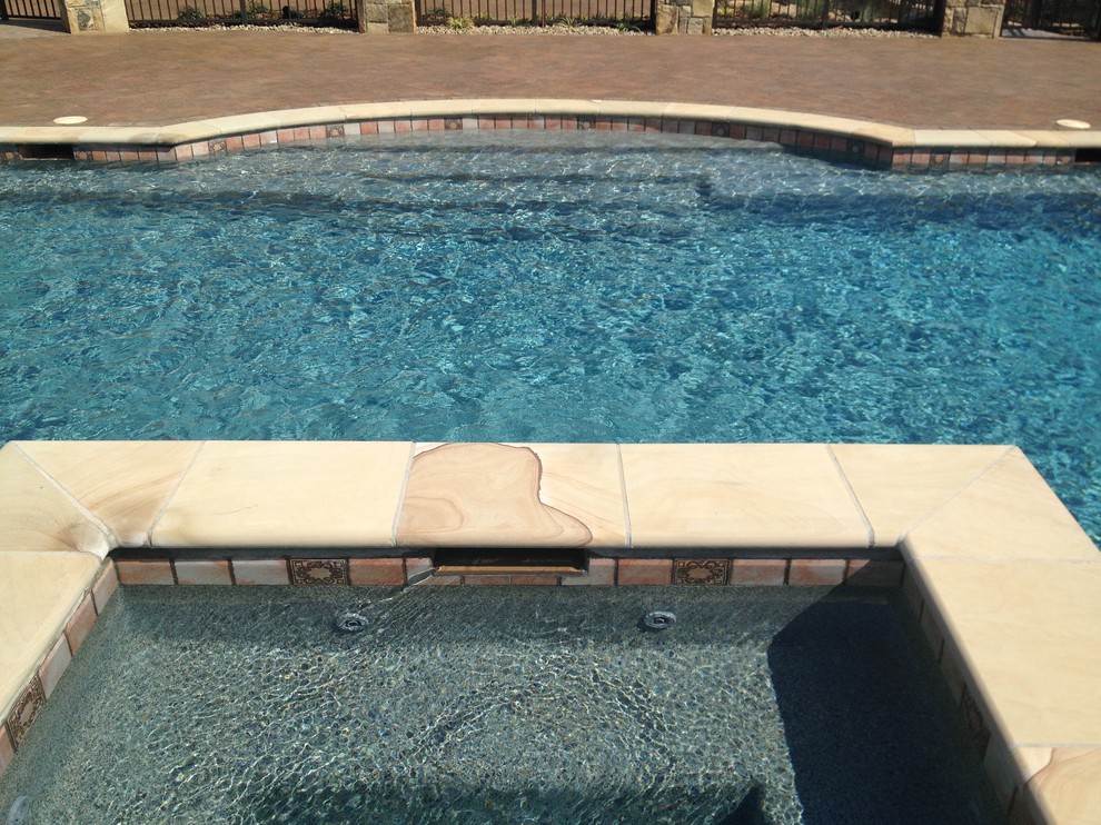Blue Granite Pebble Sheen Pool - Mediterranean - Pool - Raleigh - by ...