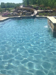 Blue Granite Pebble Sheen - Mediterranean - Pool - Raleigh - by Vue ...