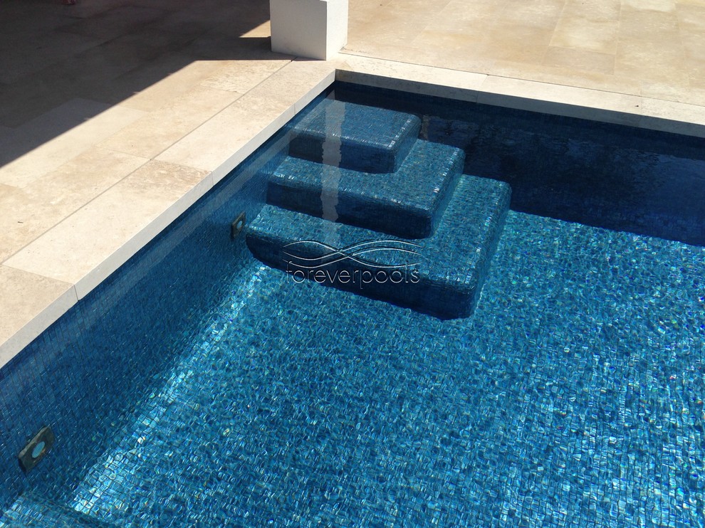 Blue marine glass tile Moon Collection - Contemporary - Pool - Miami ...