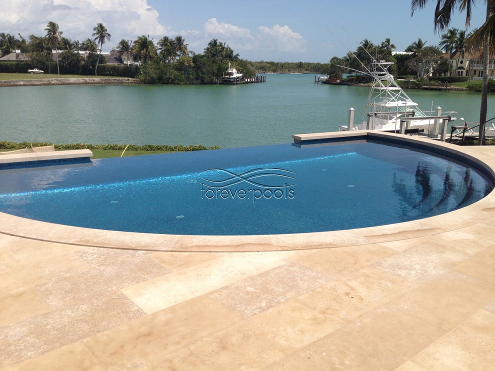 Blue marine glass tile Moon Collection - Contemporary - Pool - Miami ...