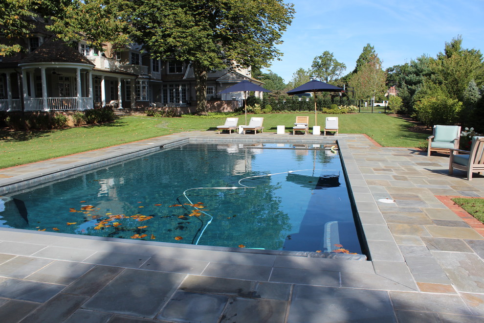 Blue Stone Pool Patio - Modern - Pool - New York - by Elite Landscapes ...