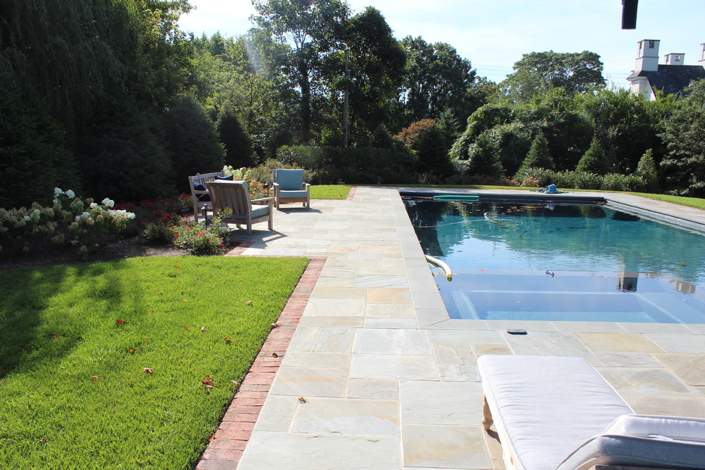 Blue Stone Pool Patio - Modern - Pool - New York - by Elite Landscapes ...