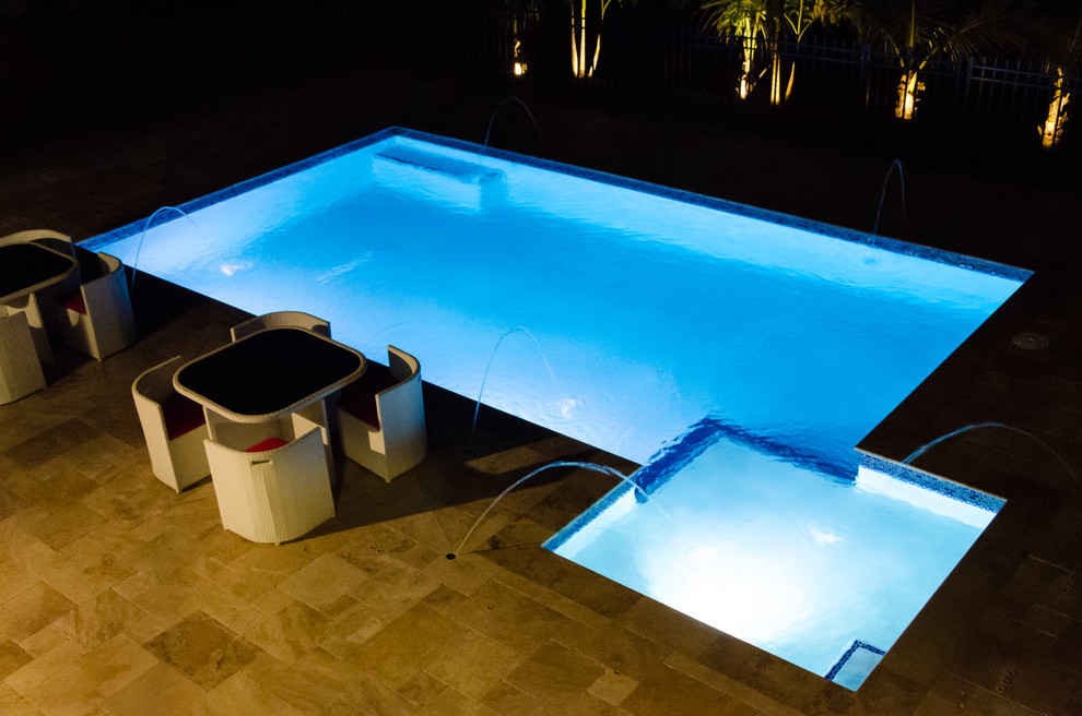 Blue Swimming Pool - Modern - Pool - Miami - by Mineral Tiles | Houzz