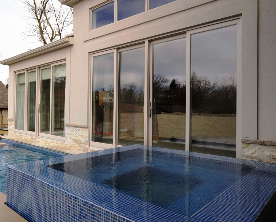 Blue Tile Infinity Pool - Contemporary - Pool - Albuquerque - by ...