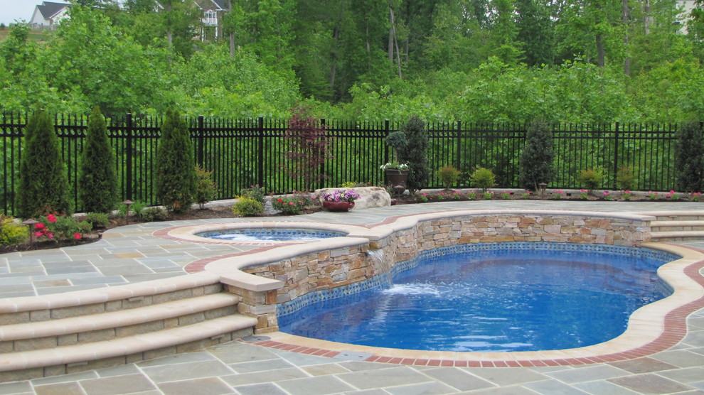 Bluestone pool and outdoor room - Traditional - Pool - Richmond - by ...