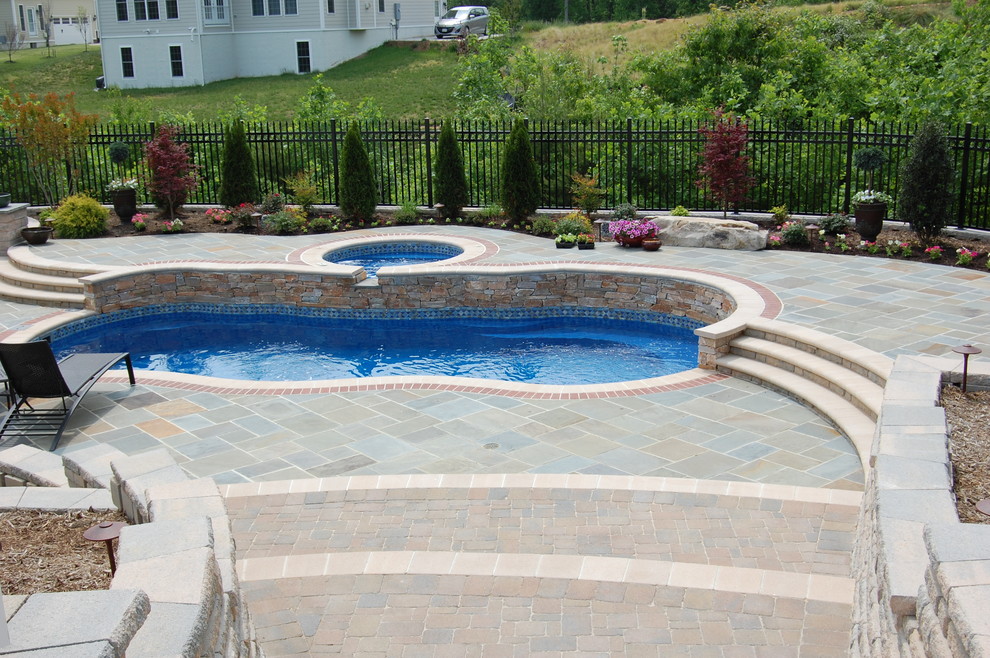 Bluestone pool and outdoor room - Traditional - Pool - Richmond - by ...