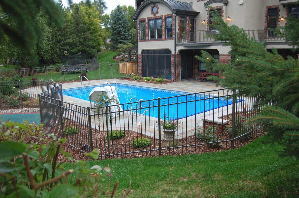 Bluestone pool decks, arbors, fireplaces, outdoor kitchen & pavilion ...