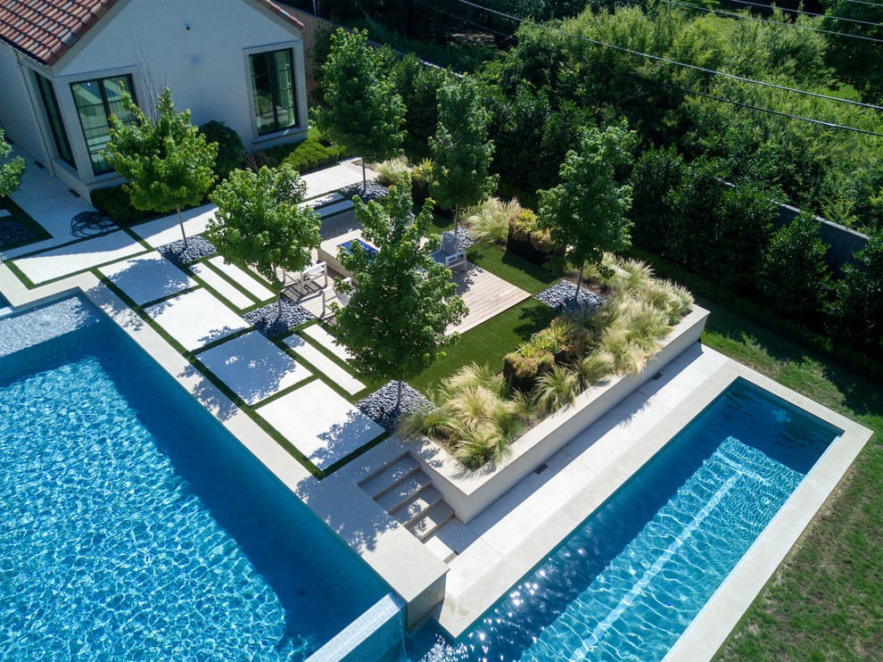 Bluffview Lap Pool + Cabana Addition - Modern - Pool - Dallas - by ...