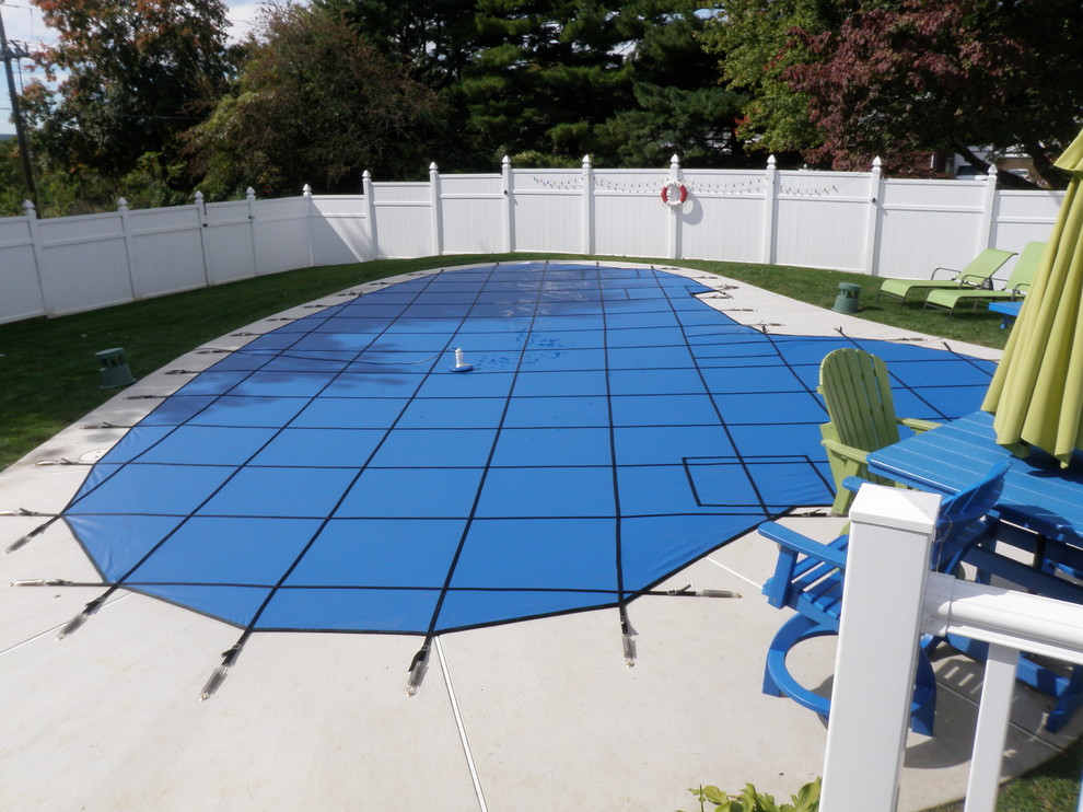 Borough of Hellertown custom pool with sunshelf - Traditional - Pool ...