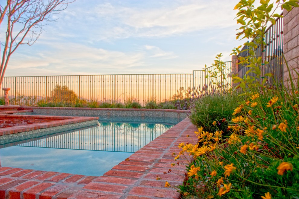 Brick Coping on Pool - Traditional - Pool - Los Angeles - by Studio H ...