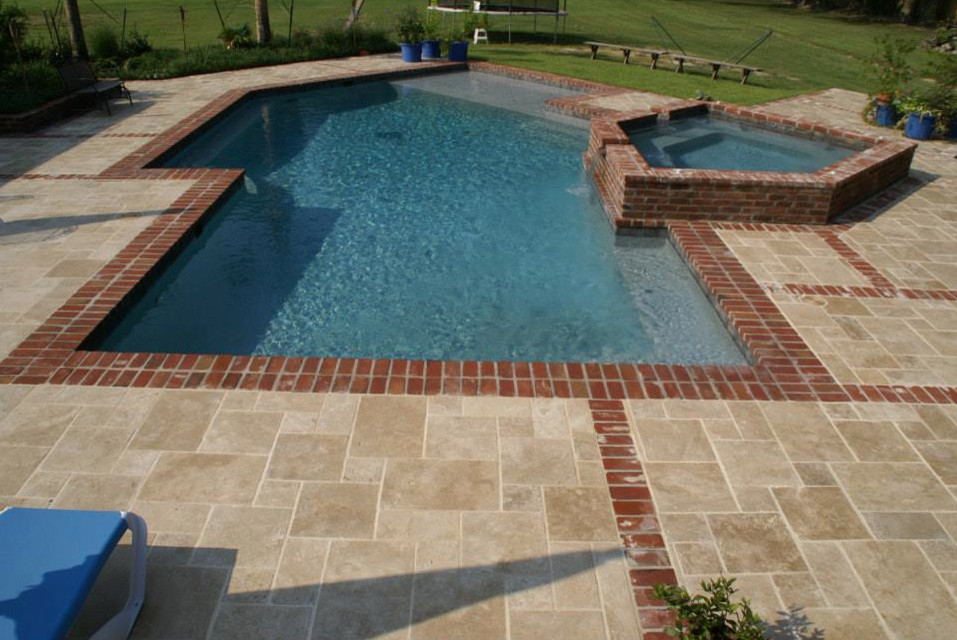 Brick Coping - Traditional - Pool - New Orleans - by Russell Pool ...