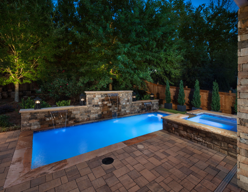 Brookhaven Plunge Pool & Outdoor Living Oasis - Contemporary - Pool ...