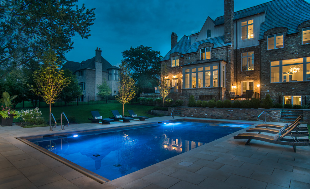 Burr Ridge, IL Swimming Pool, Spa, Sunshelf with Automatic Pool Cover ...