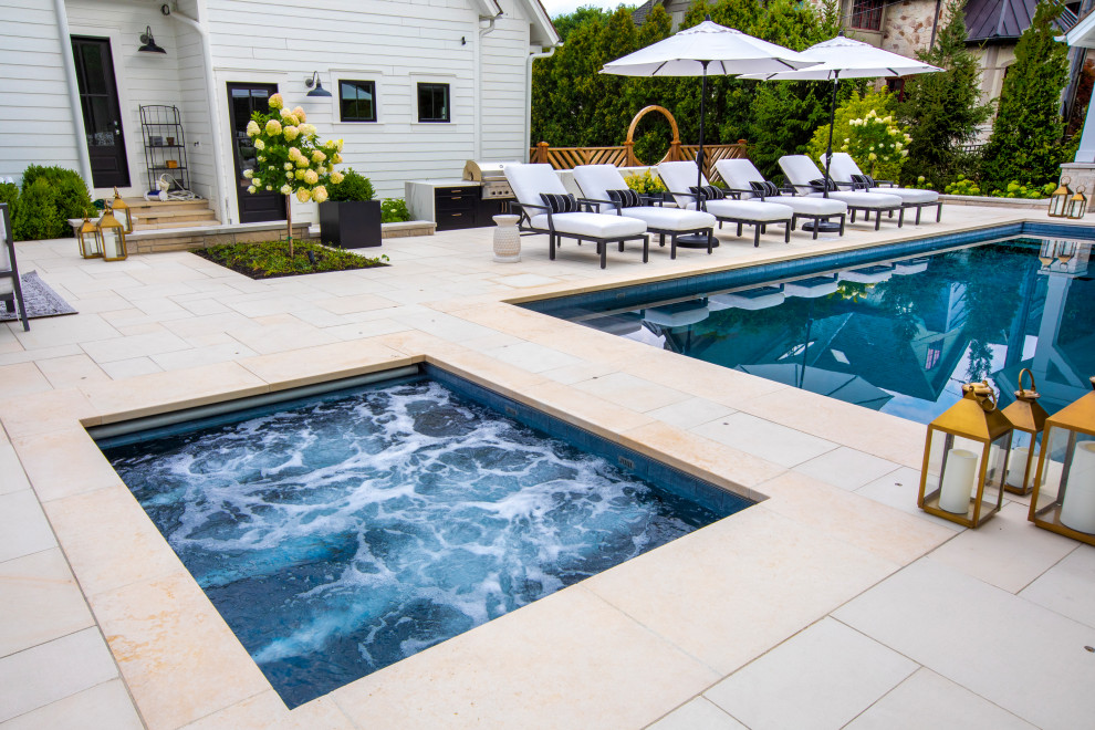Burr Ridge Swimming Pool and Hot Tub Project - Traditional - Pool ...