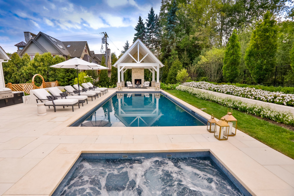 Burr Ridge Swimming Pool and Hot Tub Project - Traditional - Pool ...