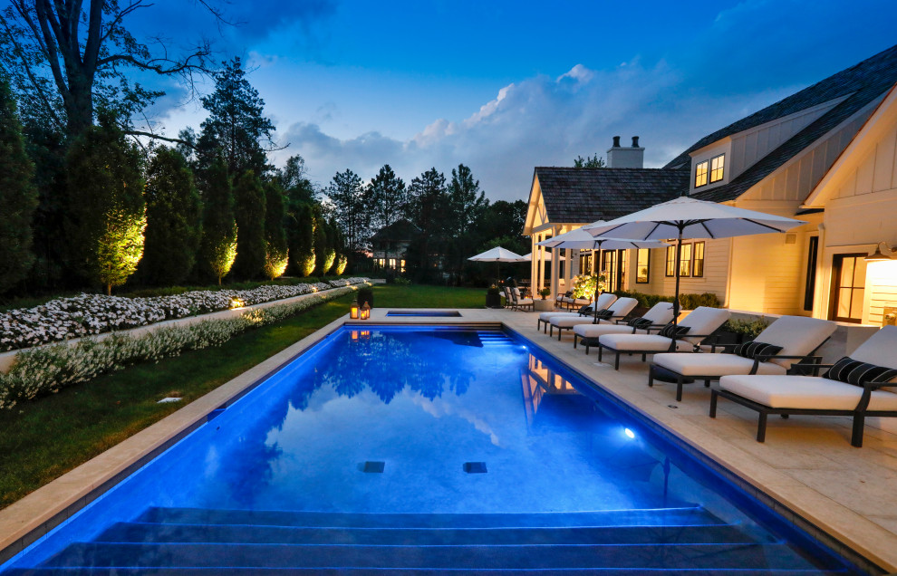 Burr Ridge Swimming Pool and Hot Tub Project - Traditional - Pool ...