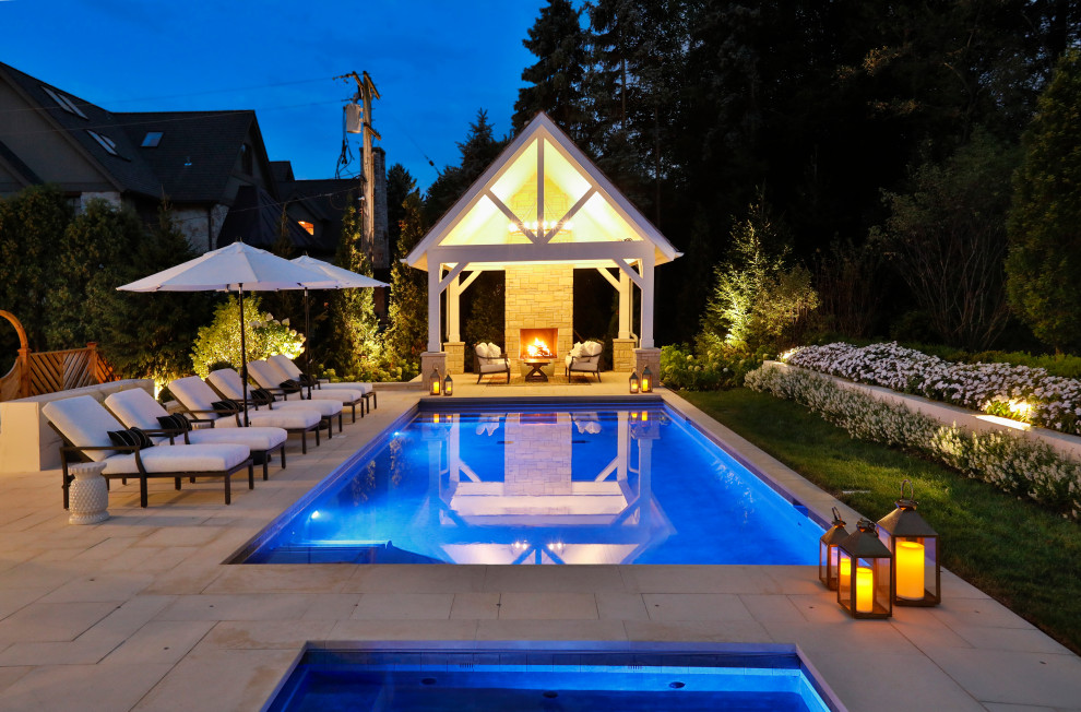 Burr Ridge Swimming Pool and Hot Tub Project - Traditional - Pool ...