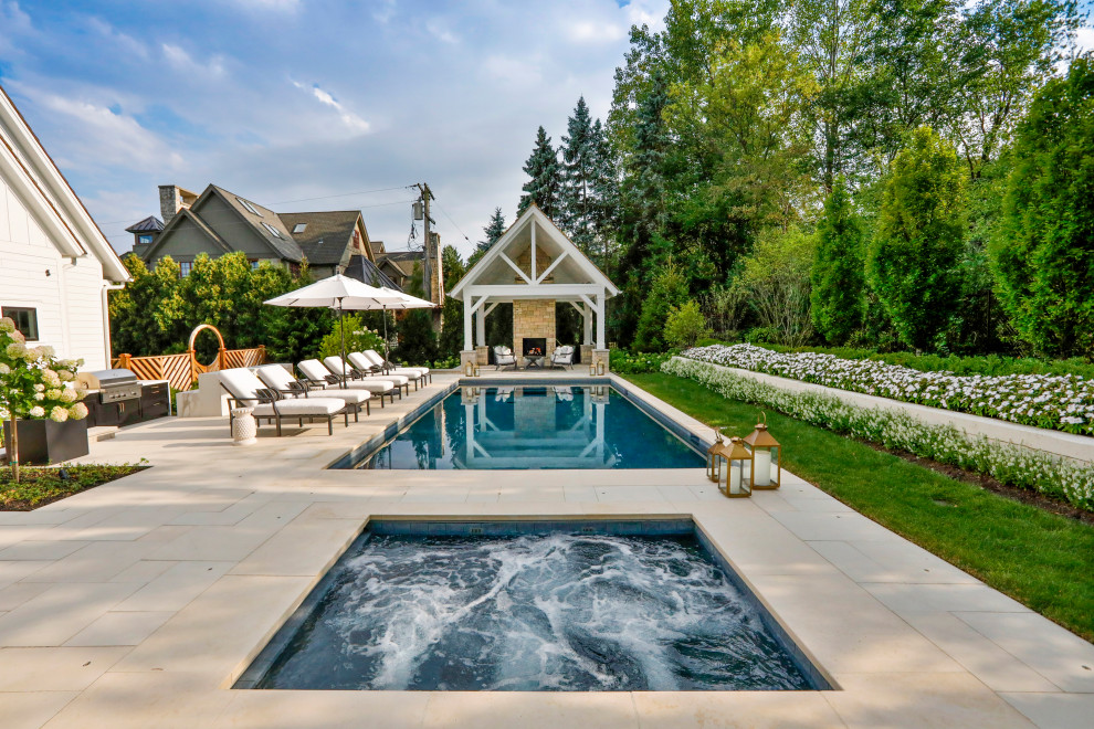 Burr Ridge Swimming Pool and Hot Tub Project - Traditional - Pool ...