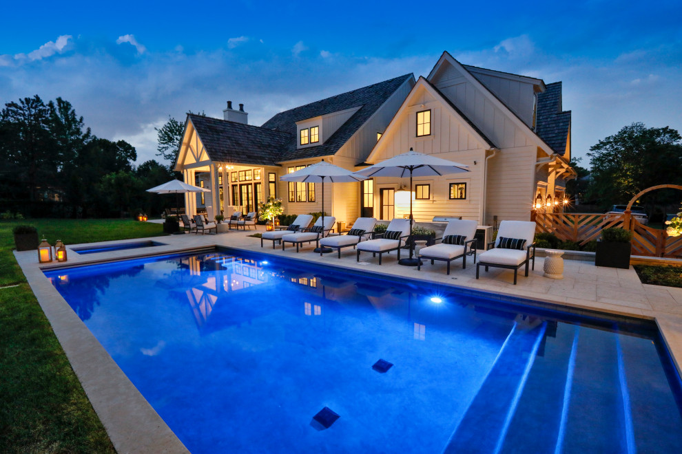 Burr Ridge Swimming Pool and Hot Tub Project - Traditional - Pool ...