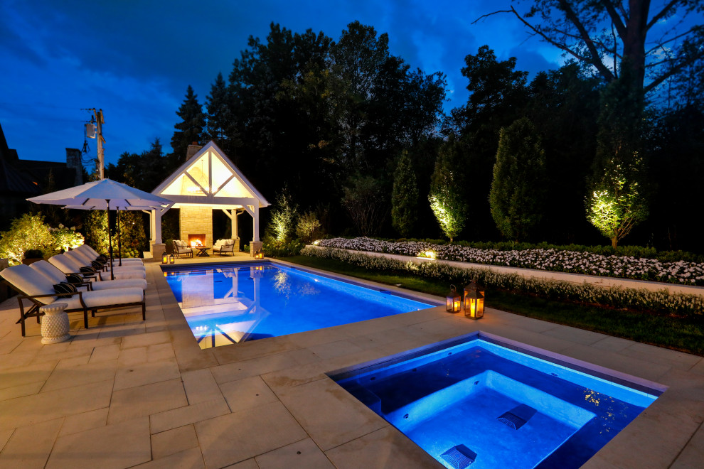 Burr Ridge Swimming Pool and Hot Tub Project - Traditional - Pool ...