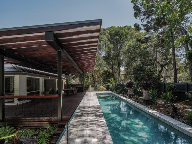 Byron Bay Tropical Lap Pool - Space Studio - Tropical - Pool - Gold ...