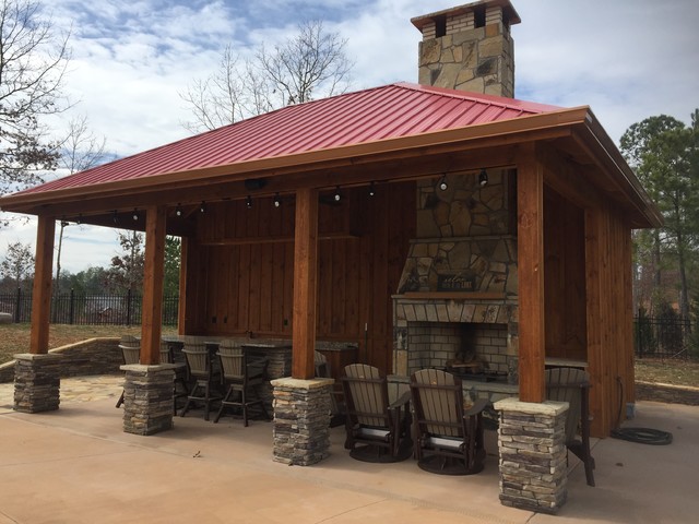 Cabin Pool House - Rustic - Pool - Atlanta - by Parker and Son ...