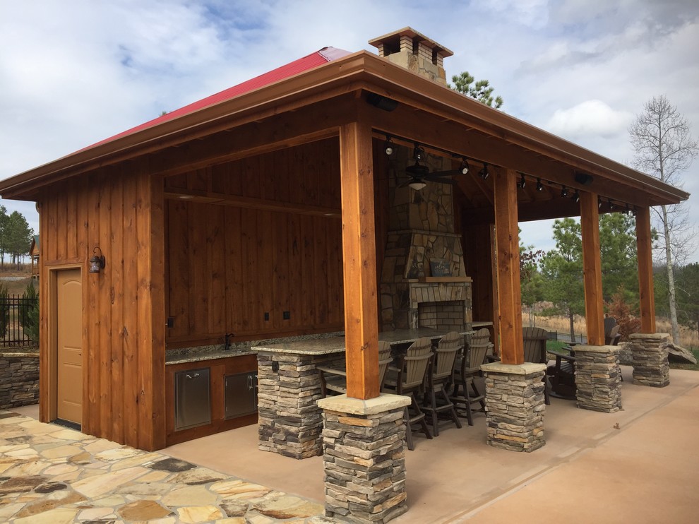 Cabin Pool House - Rustic - Pool - Atlanta - by Parker and Son ...