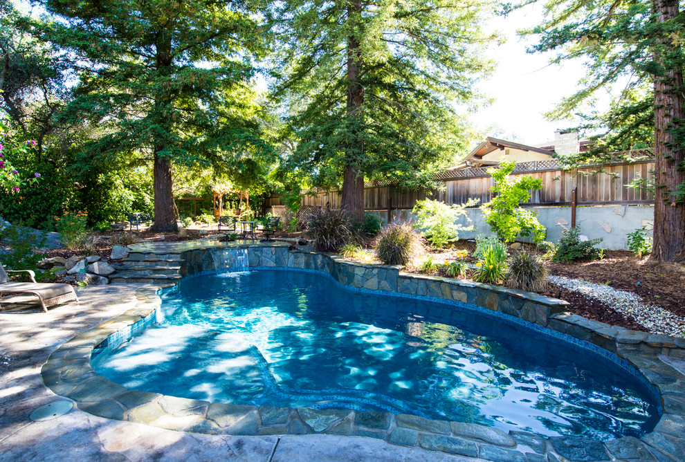 Cabo Bench Pool with Pebble Bottom - Contemporary - Pool - Sacramento ...