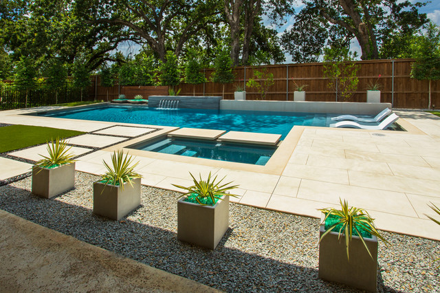 Cascade Springs Modern Pool - Contemporain - Piscine - Dallas - par ...