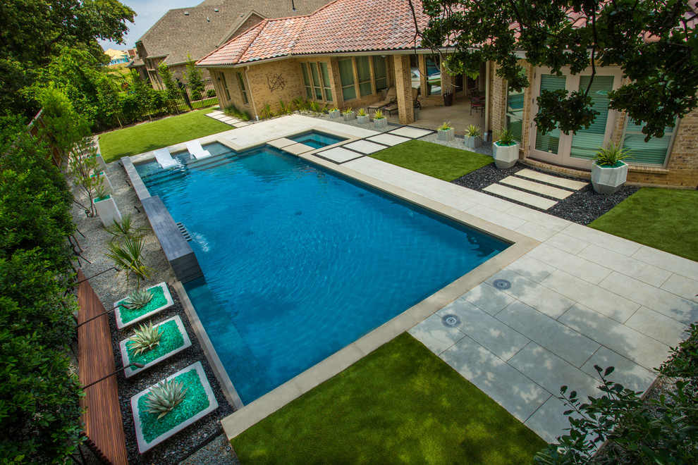 Cascade Springs Modern Pool - Contemporary - Pool - Dallas - by Vernon ...