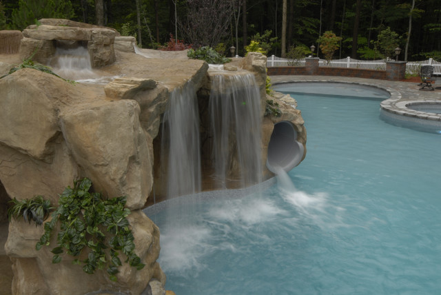 Slides Pools With Caves And Waterfalls Private Outdoor Cave Pool
