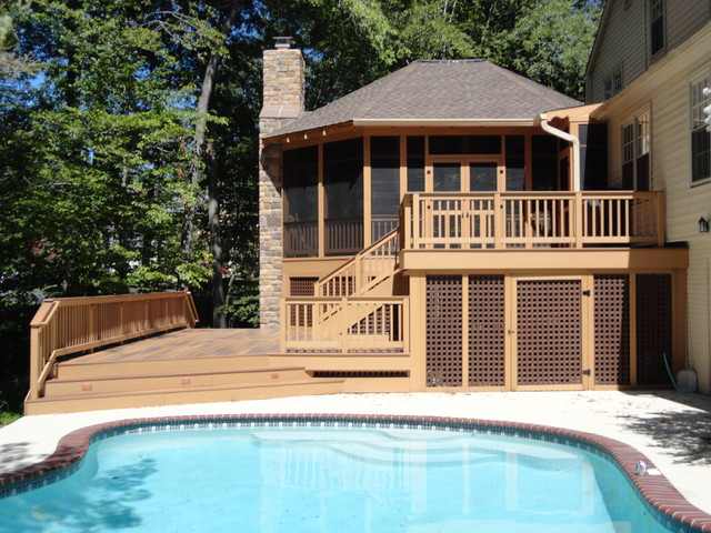 Cedar Porch - Traditional - Pools & Hot Tubs - Other - by Decks With ...