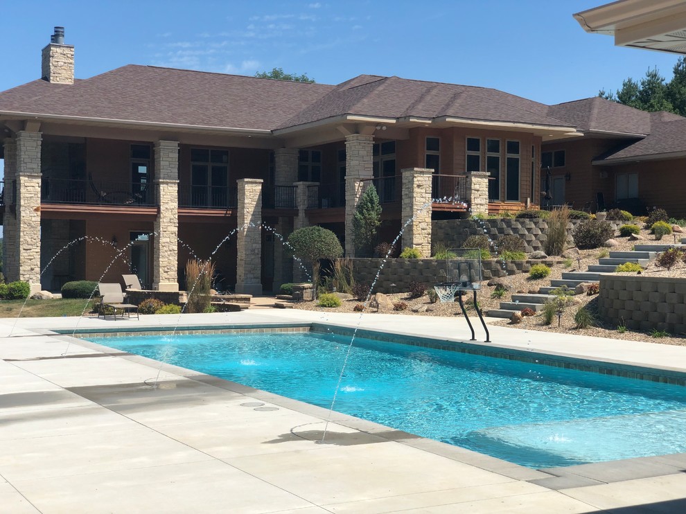 Cedar Rapids, IA - Contemporary - New Concrete Swimming Pool ...
